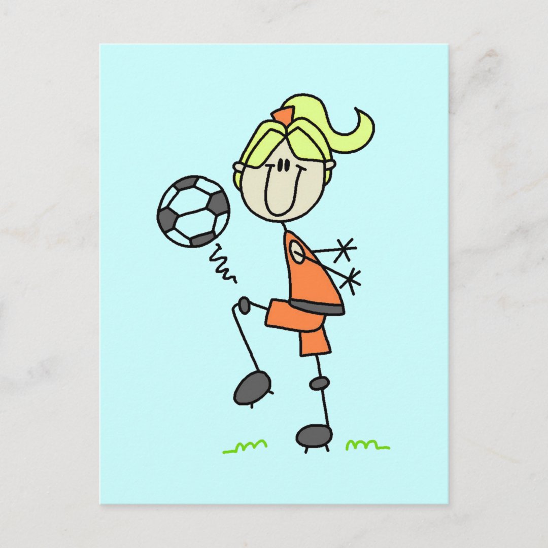 Stick Figure Soccer Tshirts and Gifts Postcard | Zazzle
