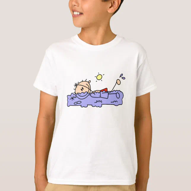 Stick Figure Swim and Splash T-Shirt | Zazzle
