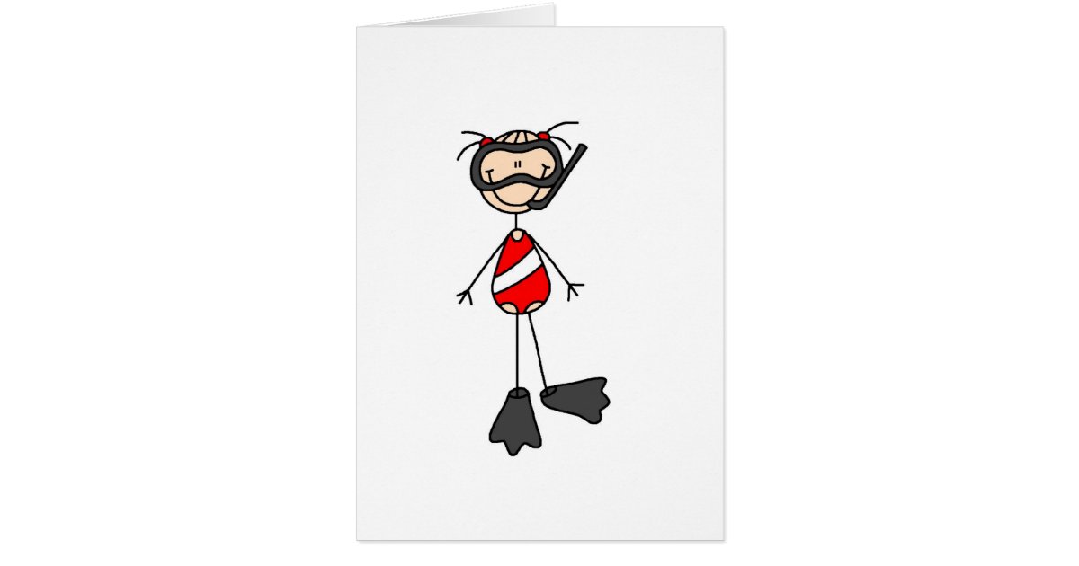 Stick Figure Swimming Card | Zazzle