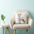 Stick Figure Veterinarian With Dog Throw Pillow | Zazzle