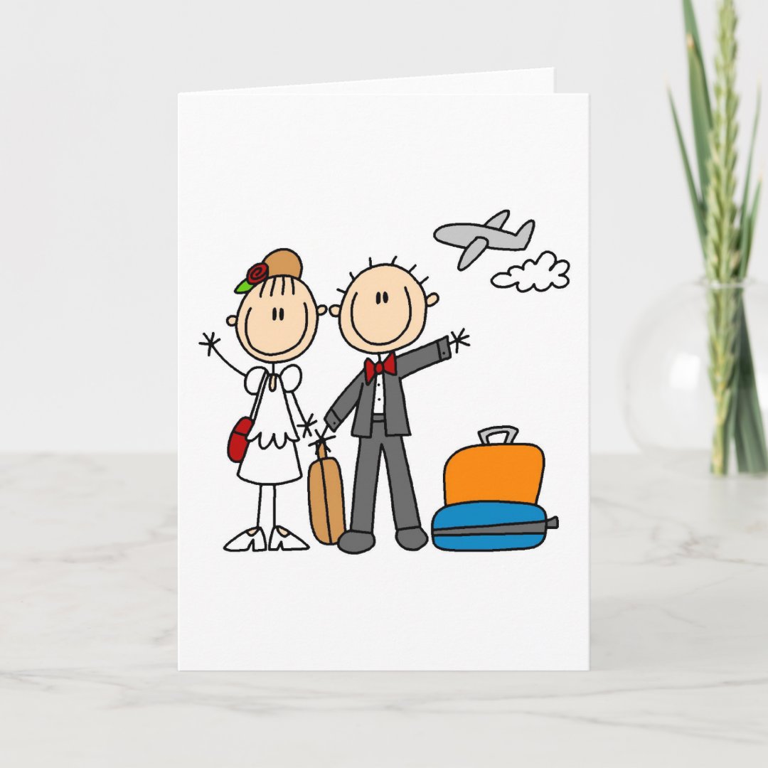 Stick Figure Wedding Honeymoon T-shirts and Gifts Card | Zazzle