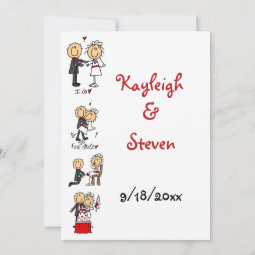 Stick Figure Wedding Invitation | Zazzle