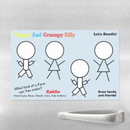 Stick Figures Activity Boys Girls Magnetic Dry Erase Sheet | Zazzle