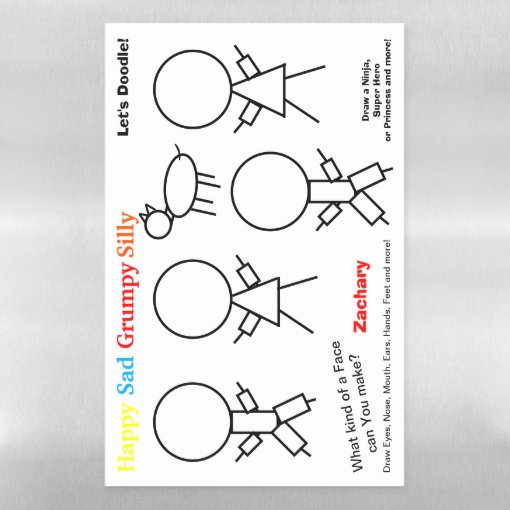 Stick Figures Activity Placemat Magnetic Dry Erase Sheet | Zazzle