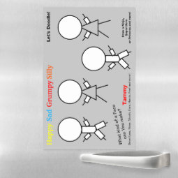Stick Figures Boys Girls Activity Silver Magnetic Dry Erase Sheet | Zazzle