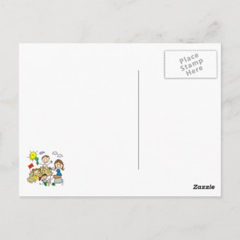 Stick Figures Family Beach Fun Postcard | Zazzle