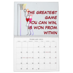 Stick Figures Inspirational Quotes Netball 2019 Calendar | Zazzle
