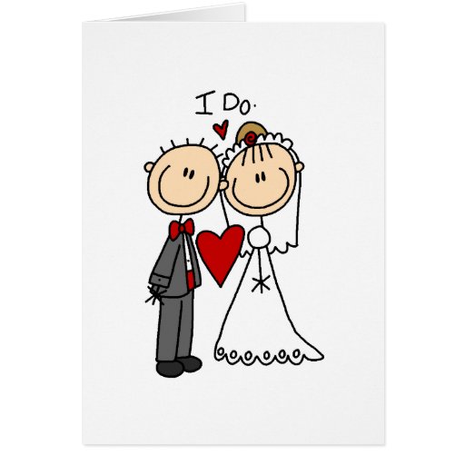 Stick Figures Wedding Note Card | Zazzle