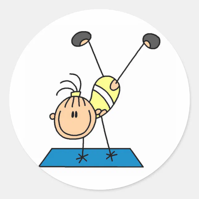 Stick Girl Gymnast Doing Flips Stickers | Zazzle