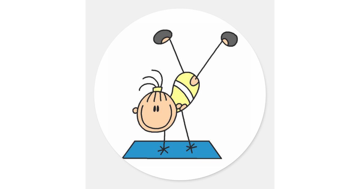 Stick Girl Gymnast Doing Flips Stickers | Zazzle