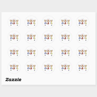Stick Girls Jumping Rope Classic Round Sticker | Zazzle