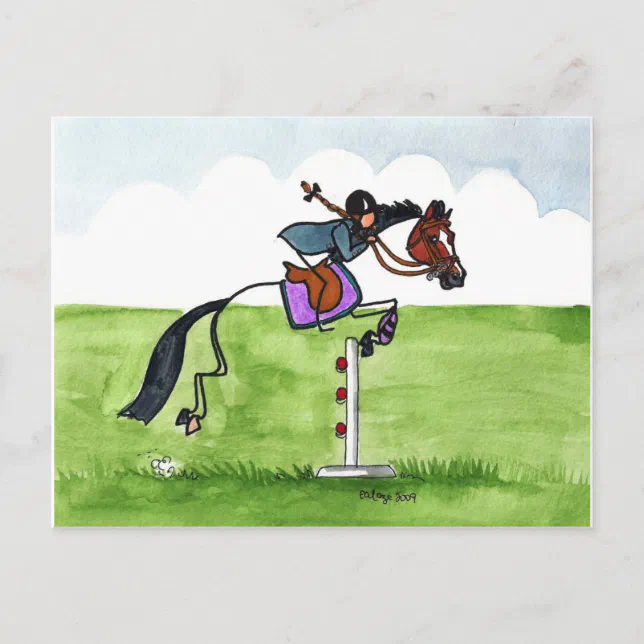 STICK HORSE Pony Showjumping Postcard | Zazzle