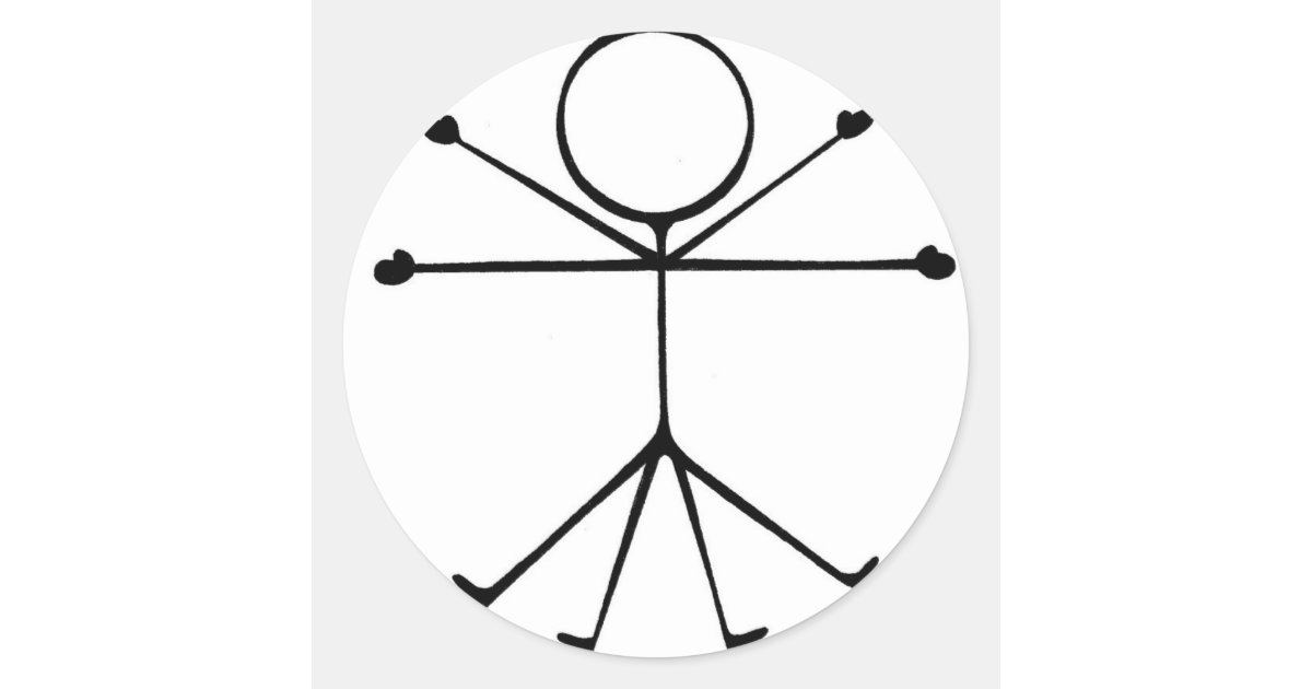 Stick Vitruvian Man Sticker | Zazzle