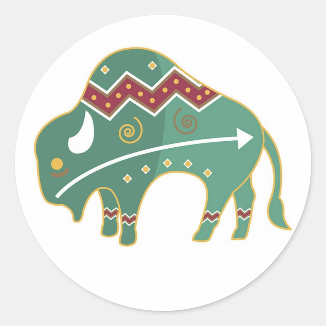 Sticker Buffalo Design Native American | Zazzle