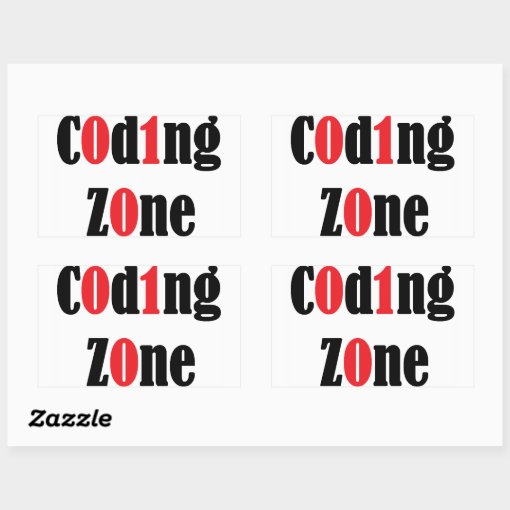 Sticker, Coding Zone Rectangular Sticker | Zazzle