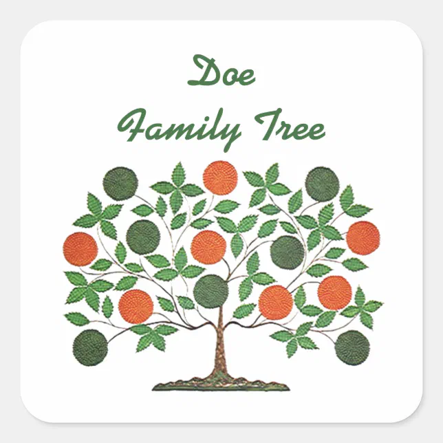 Sticker Family Tree Genealogy Scrapbooking Craft | Zazzle