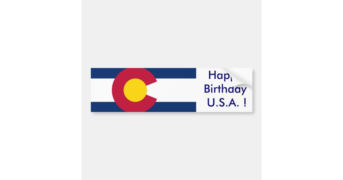 Sticker Flag of Colorado, Happy Birthday U.S.A.! | Zazzle