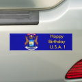 Sticker Flag of Michigan, Happy Birthday U.S.A.! | Zazzle