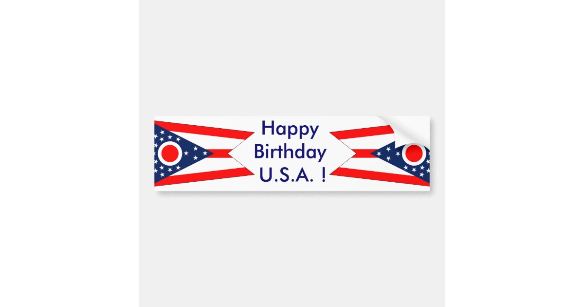 Sticker Flag of Ohio, Happy Birthday U.S.A.! | Zazzle