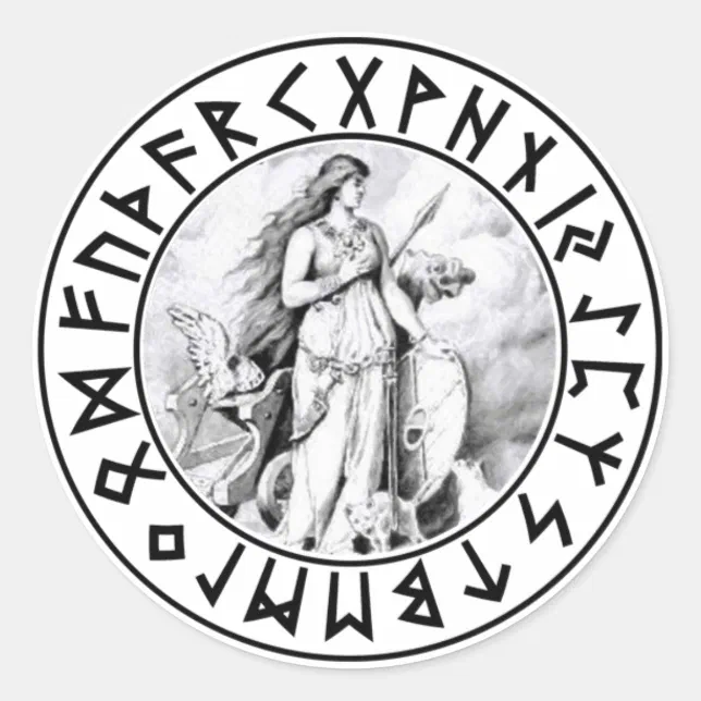 sticker Freya Rune Shield | Zazzle