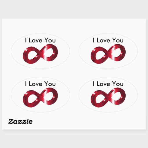 Sticker- I Love you - Infinity Oval Sticker | Zazzle