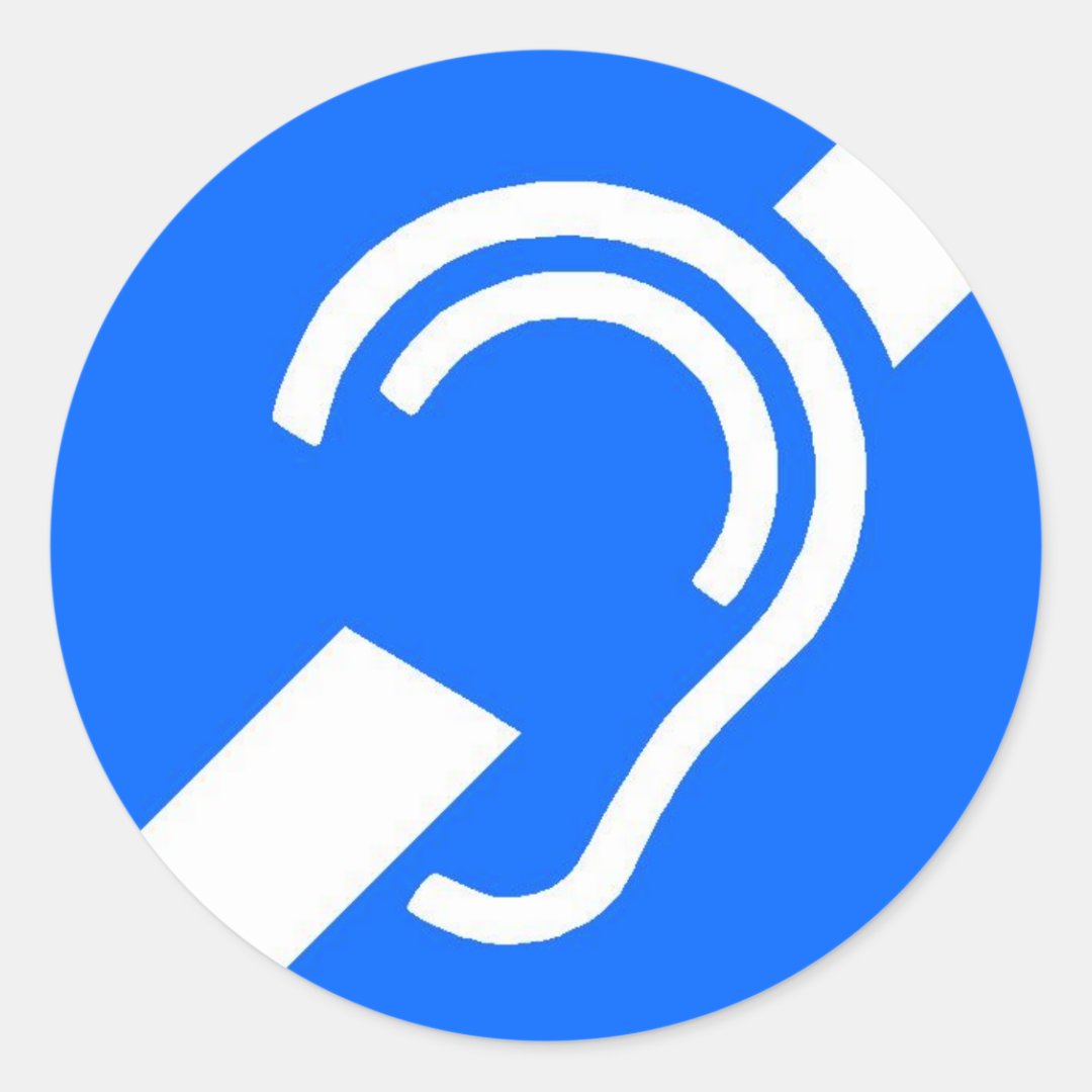 Sticker, International Symbol for the Deaf Classic Round Sticker | Zazzle