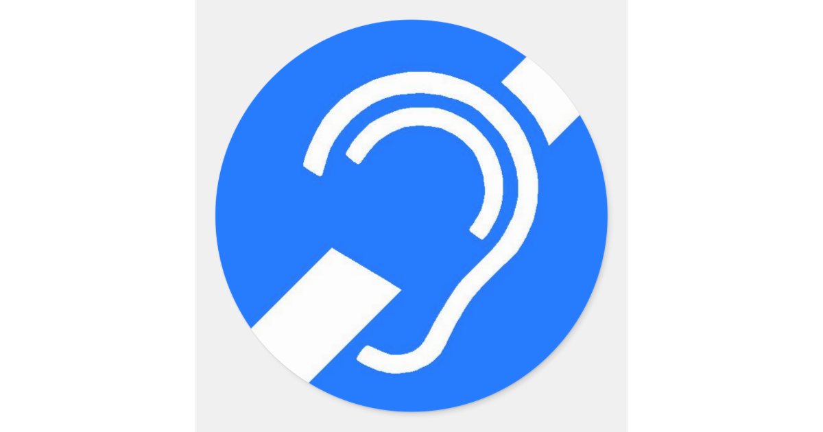 Sticker, International Symbol for the Deaf Classic Round Sticker | Zazzle