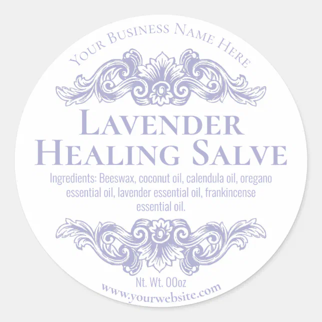Sticker Label For Handmade Lavender Healing Salve | Zazzle