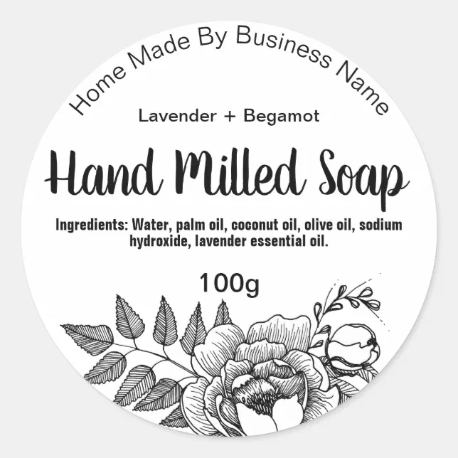Sticker Label For Handmade Soap | Zazzle
