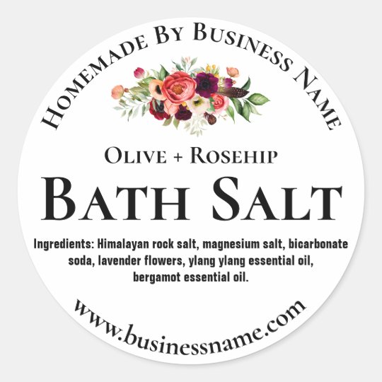 Sticker Label For Homemade Bath Salt | Zazzle.com