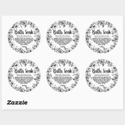 Sticker Label For Homemade Bath Salt | Zazzle