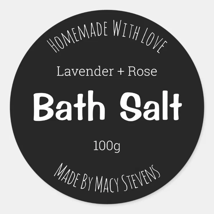 Sticker Label For Homemade Bath Salt | Zazzle