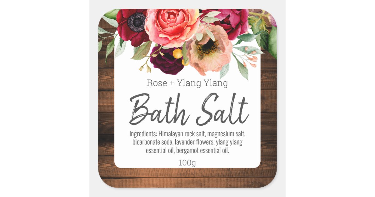 Sticker Label For Homemade Bath Salt | Zazzle