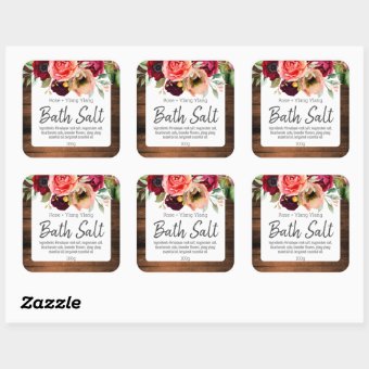 Sticker Label For Homemade Bath Salt | Zazzle