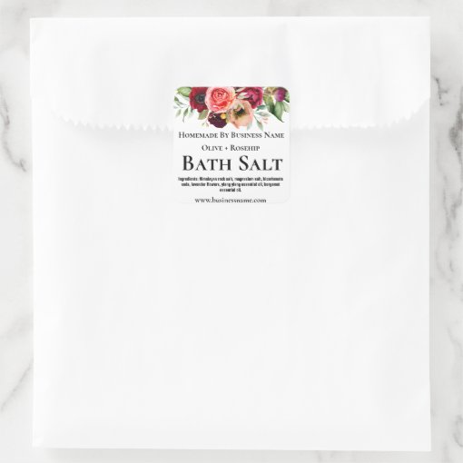 Sticker Label For Homemade Bath Salt | Zazzle