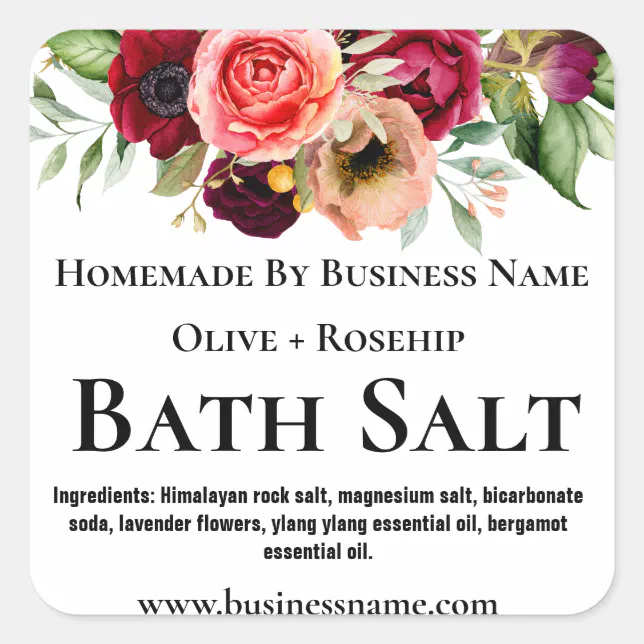 Sticker Label For Homemade Bath Salt | Zazzle