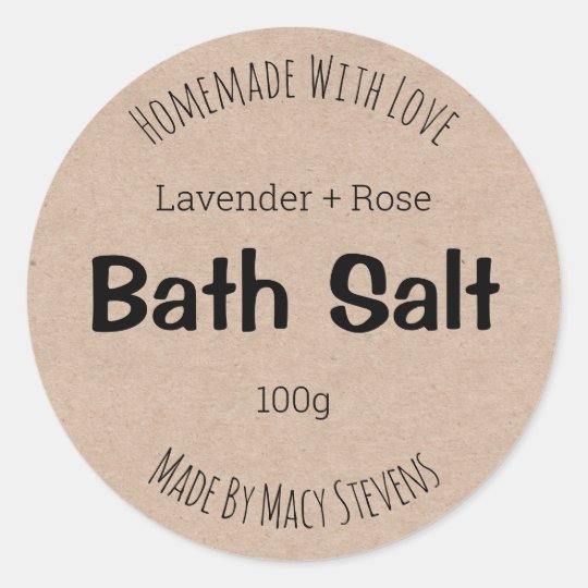 Sticker Label For Homemade Bath Salt | Zazzle.com