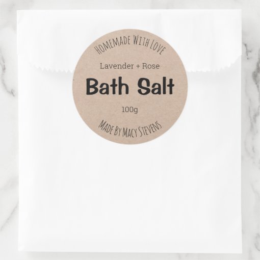 Sticker Label For Homemade Bath Salt | Zazzle