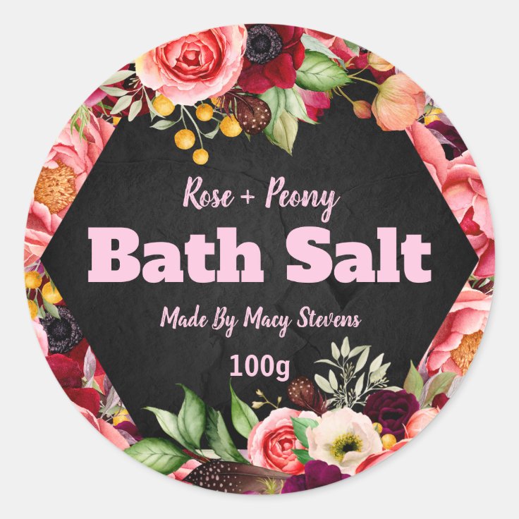 Sticker Label For Homemade Bath Salt | Zazzle