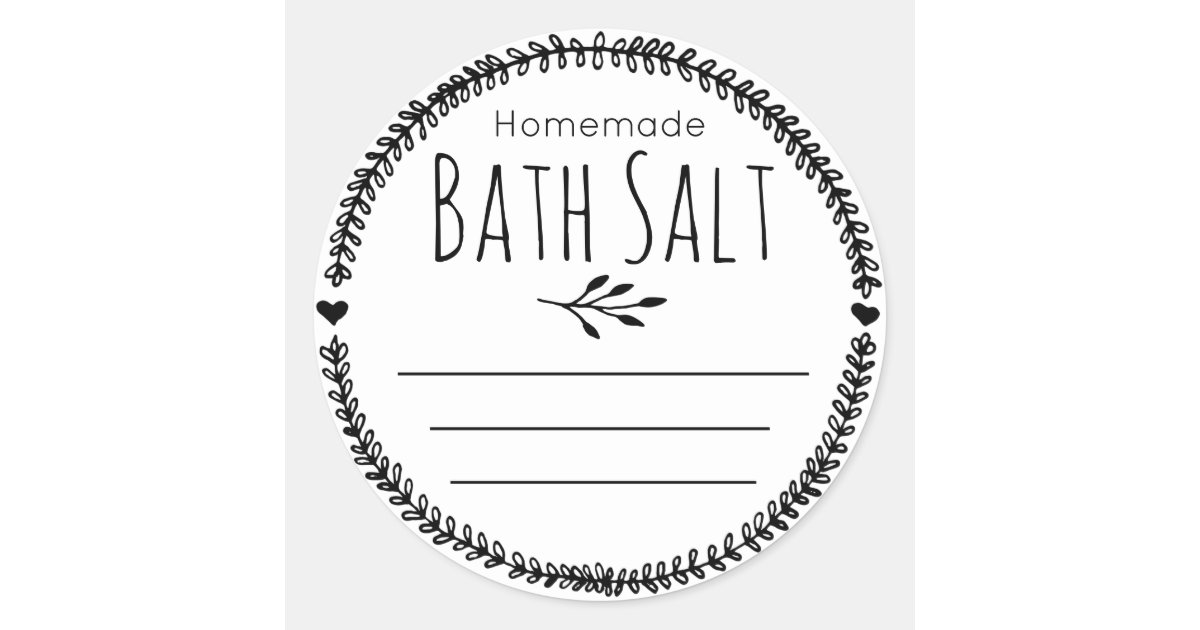 Sticker Label For Homemade Bath Salt Soak | Zazzle