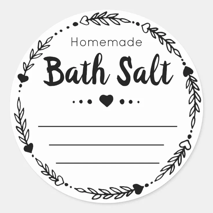 Sticker Label For Homemade Bath Salt Soak | Zazzle
