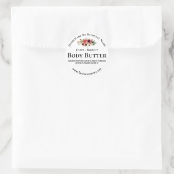 Sticker Label For Homemade Body Butter | Zazzle