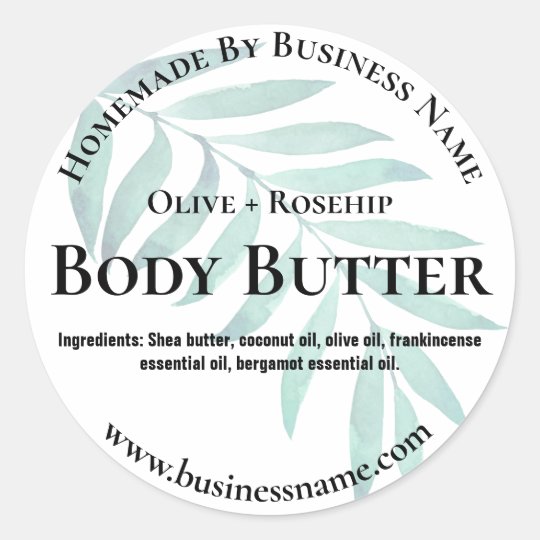 Sticker Label For Homemade Body Butter | Zazzle.com