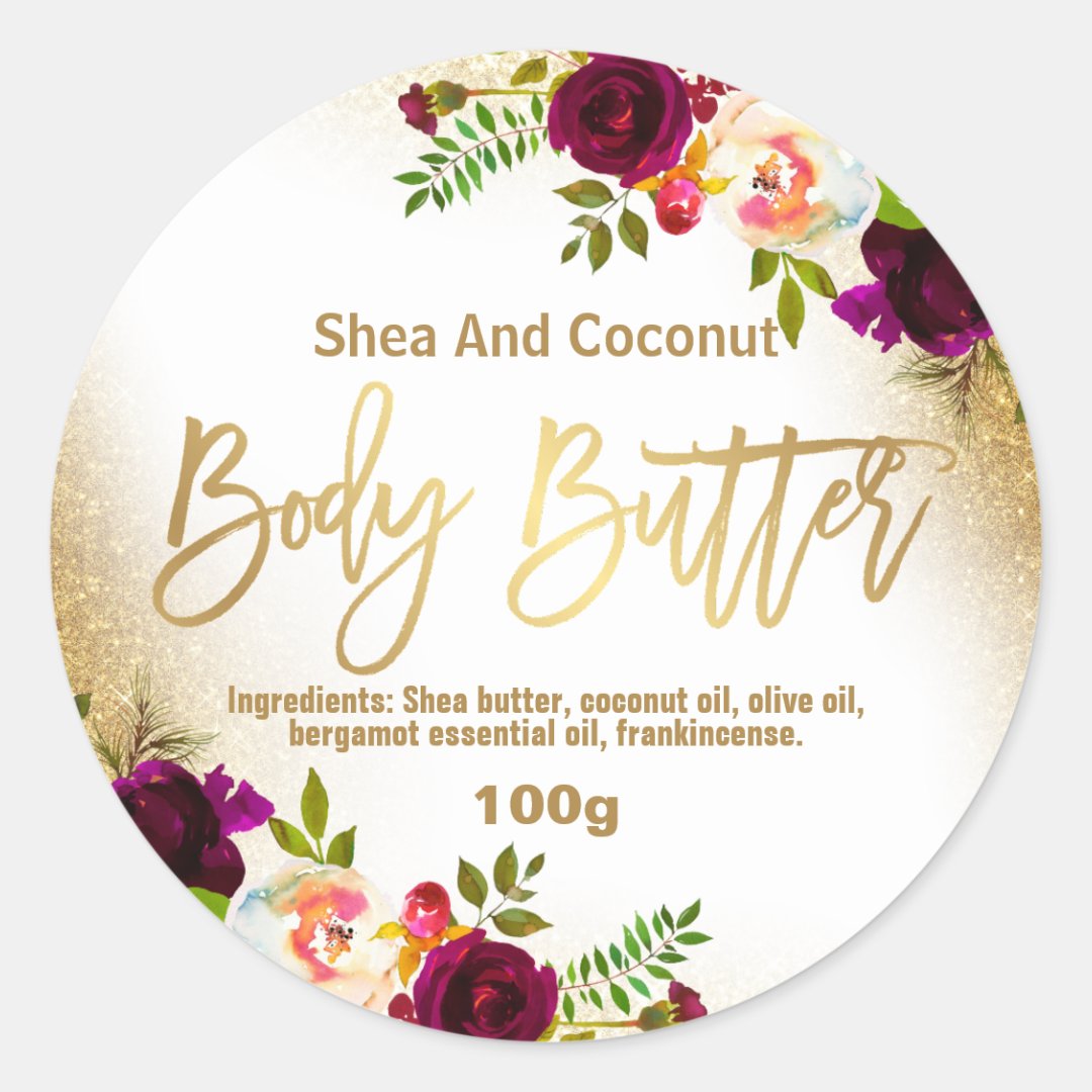 Sticker Label For Homemade Body Butter | Zazzle