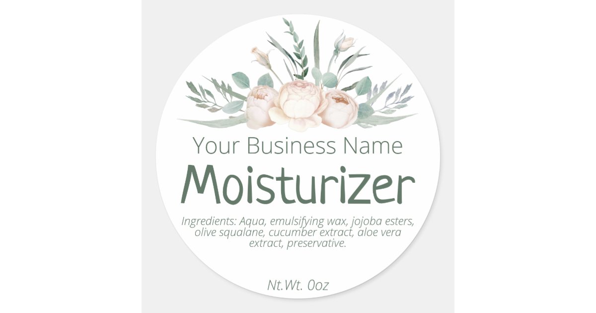 Sticker Label For Homemade Face Lotion Moisturizer | Zazzle