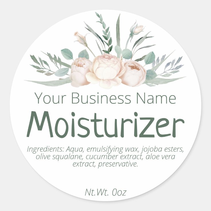 Sticker Label For Homemade Face Lotion Moisturizer | Zazzle