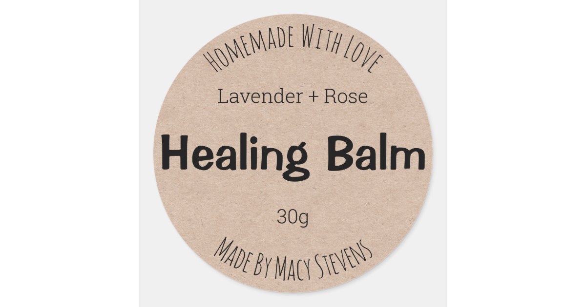 Sticker Label For Homemade Healing Salve Balm | Zazzle