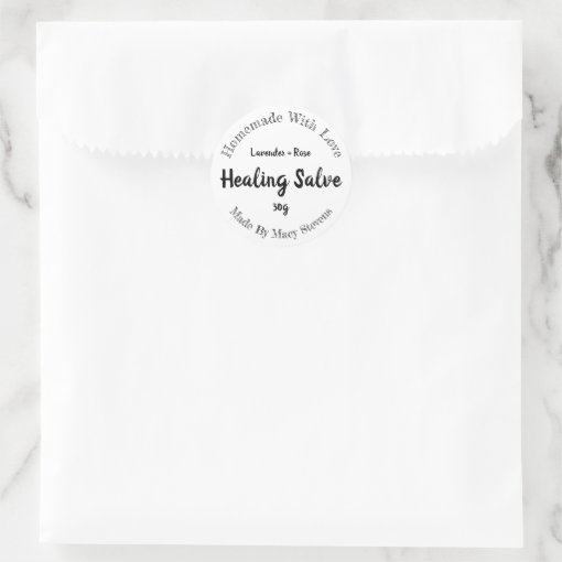 Sticker Label For Homemade Healing Salve Balm | Zazzle
