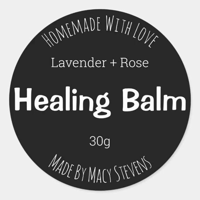 Sticker Label For Homemade Healing Salve Balm | Zazzle