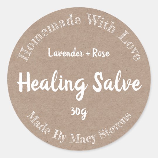 Sticker Label For Homemade Healing Salve Balm | Zazzle.com